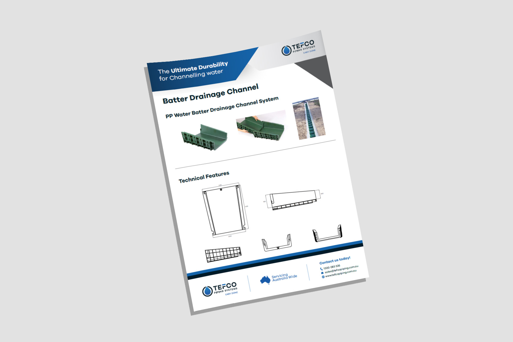 Batter Drainage Channel System - Tefco